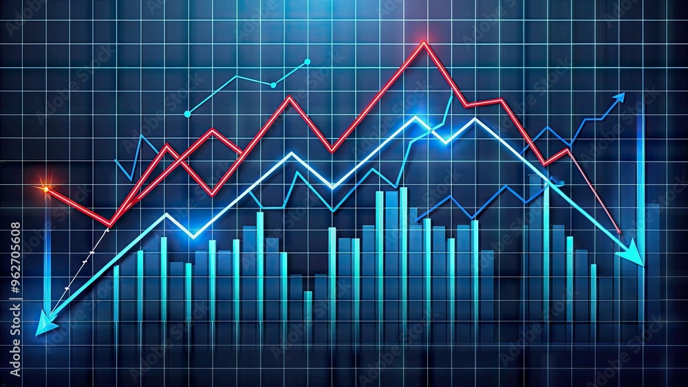 Graph With Fluctuating Lines Representing The Rise, Decline, And ...