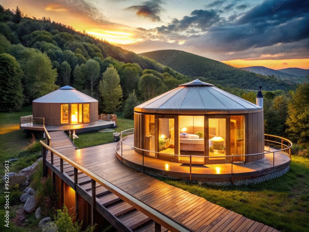 Modern Yurts With Sleek Designs, Panoramic Windows, And Elegant ...
