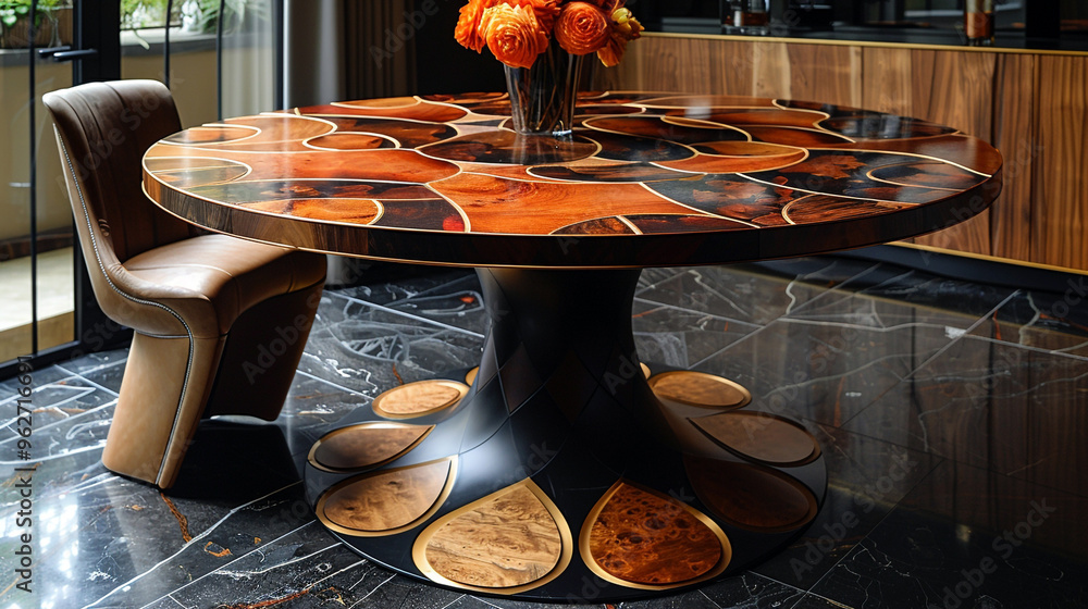 Where sophistication meets comfort: this marble dining table serves as ...