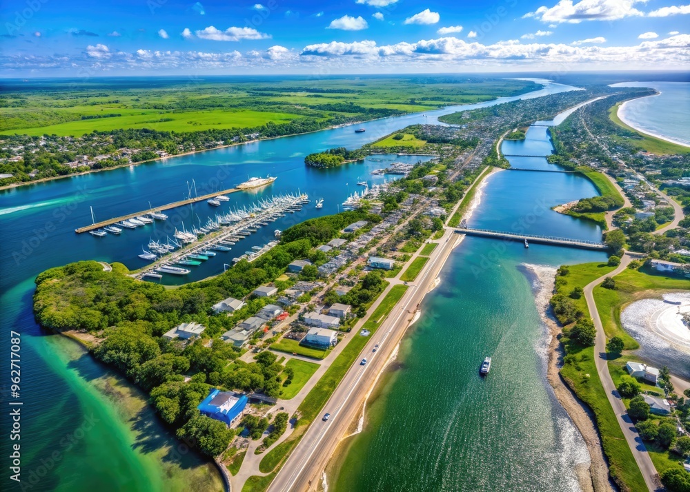Overhead Map View Of Vero Beach, Florida Featuring Geographic Landmarks ...