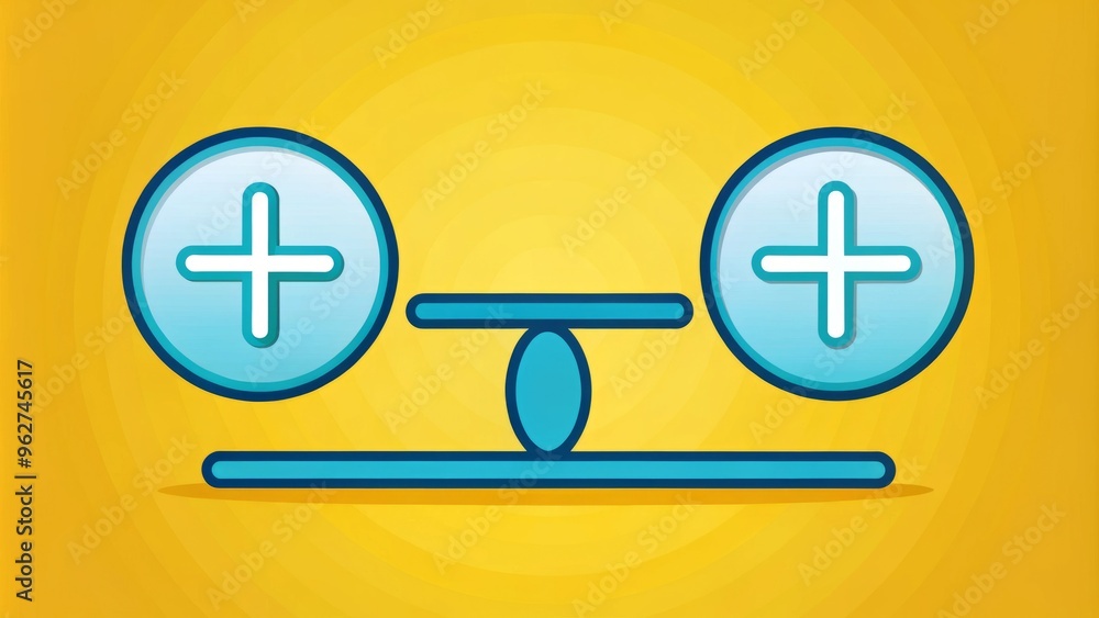 A balanced composition of opposing symbols harmonize the positive and ...