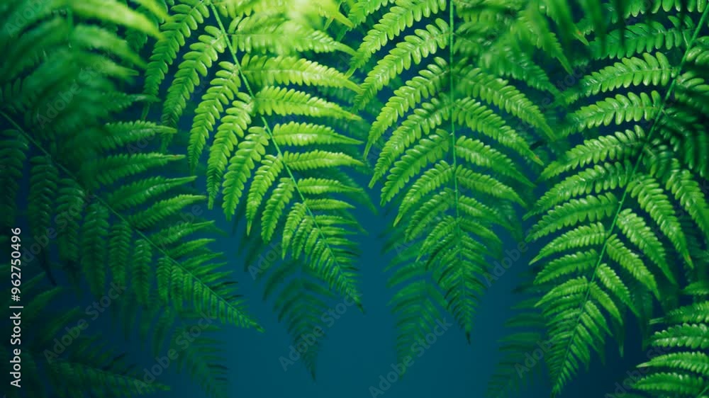Seamless Looping Animation Of Green Leaves Of Ferns On White Background ...