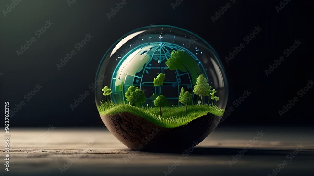 Environmental technology concept. Abstract illustration. Sustainable ...