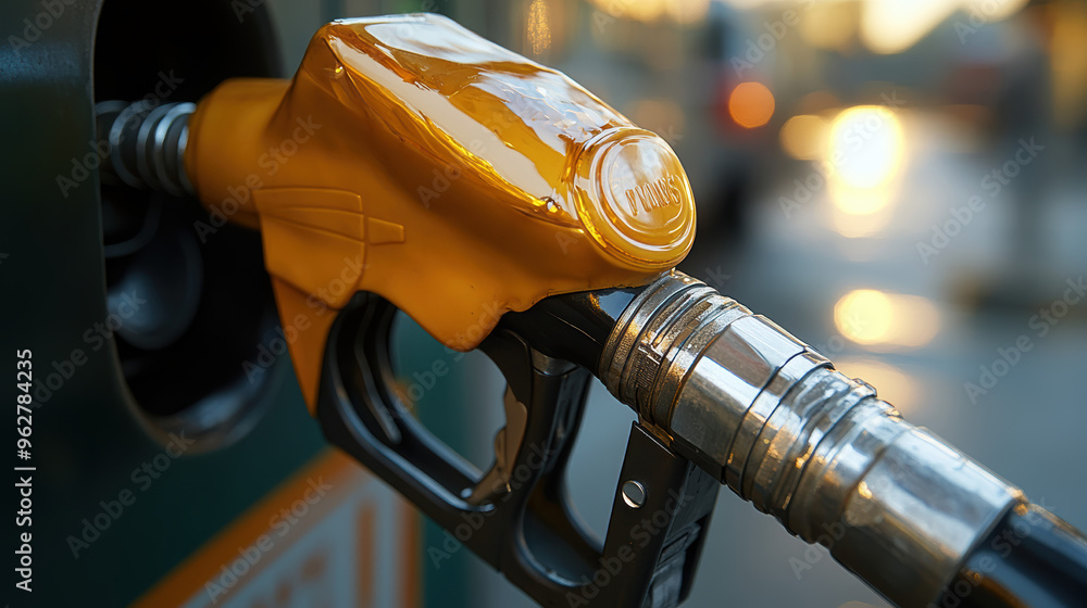 Fuel pump nozzle dripping gasoline, reflecting the rising cost of fuel ...