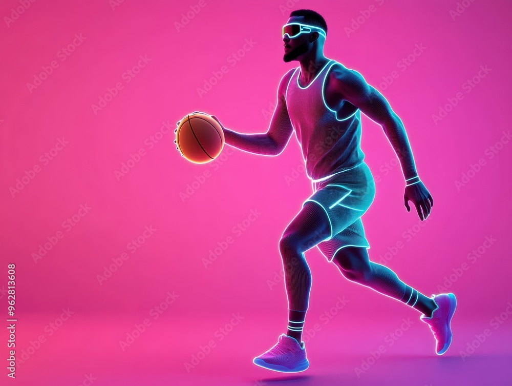 Basketball player, smart jersey with biometric sensors, real-time ...