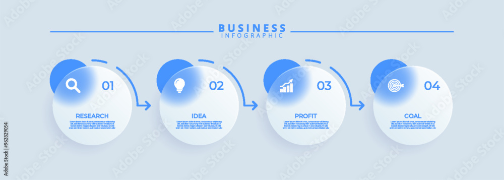 Infographic label design template featuring icons and four distinct ...