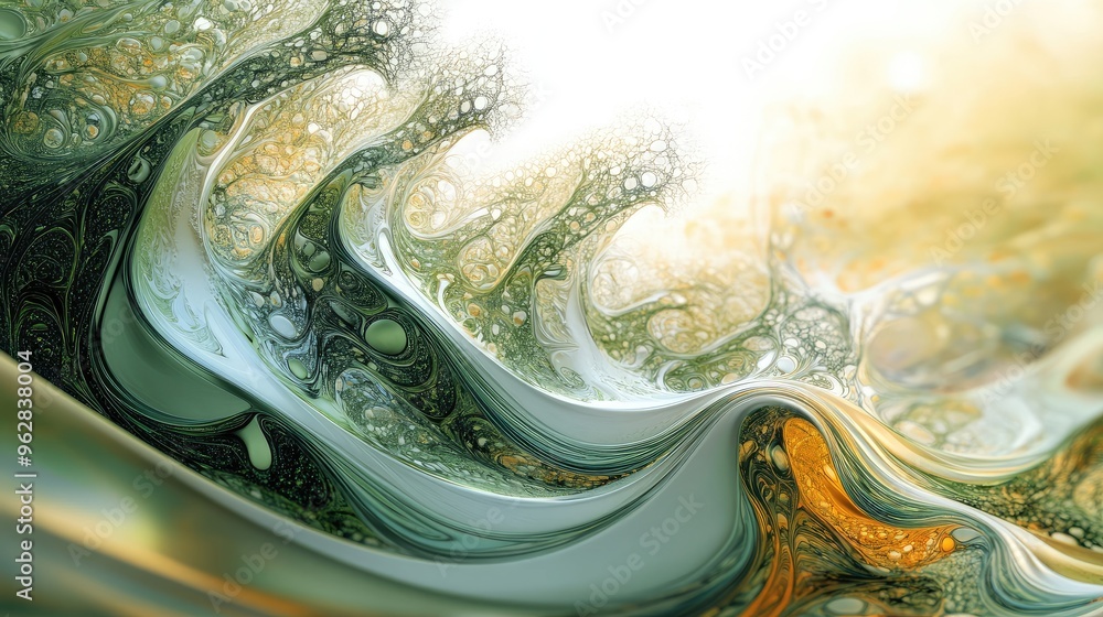 Dynamic abstract symbol of calm and nature therapy, with flowing ...