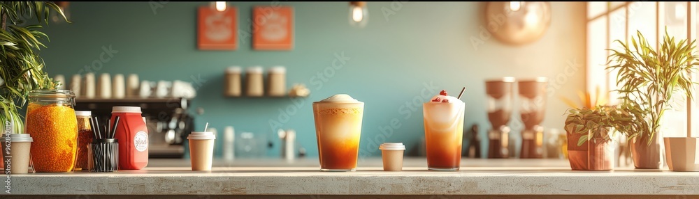 Detailed 3D Visualization of Coffee Influencers Featuring Coffee Drinks ...