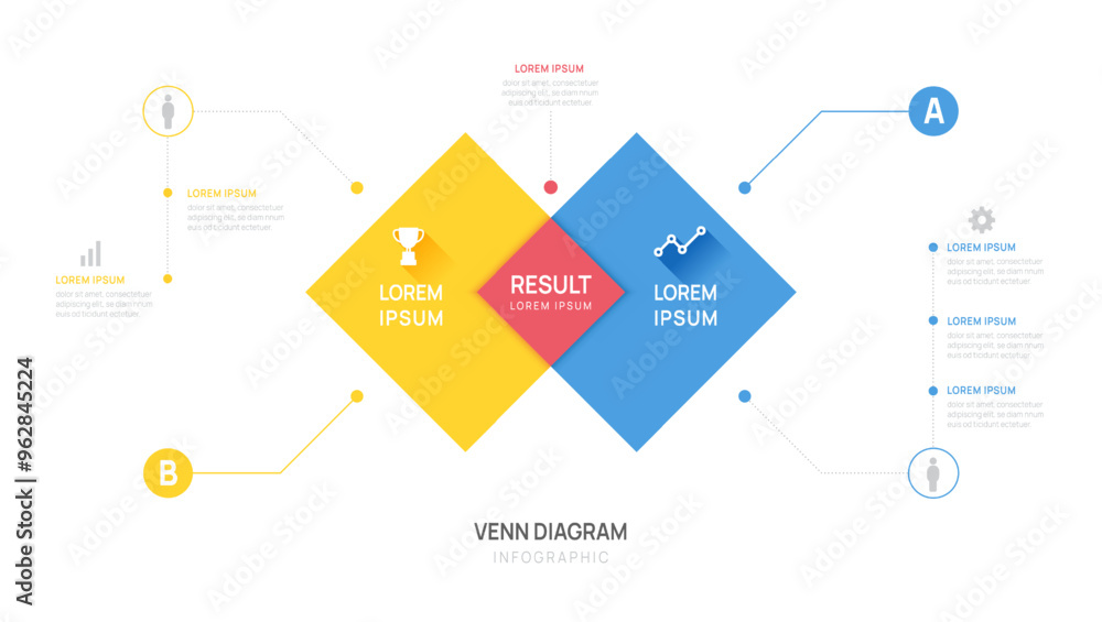 Infographic geometric Venn diagram chart template for business ... Infographic geometric Venn diagram chart template for business ...