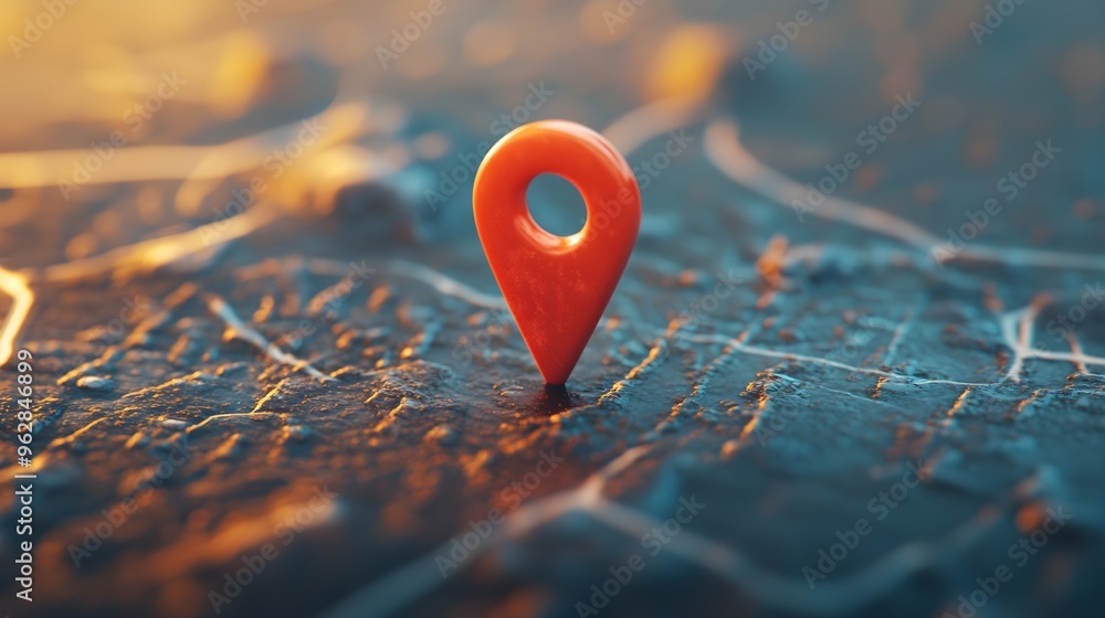 A red dot on a map that is pointing to a location Stock Illustration ...