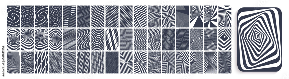 Squares within squares. Wavy pattern with optical illusion. Abstract ...