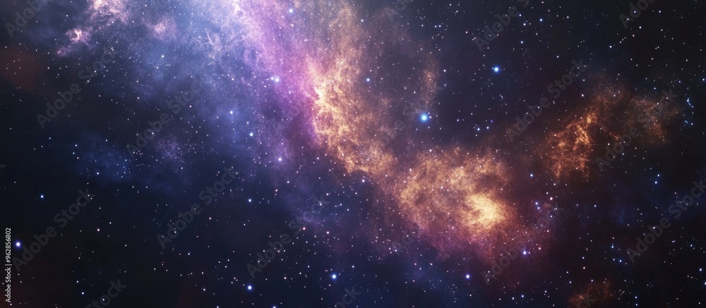 Fantasy space nebula in a 3D cartoon rendering A giant interstellar ...