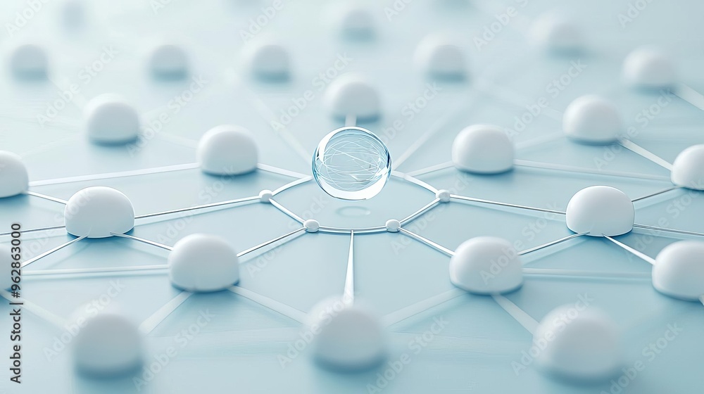 Business ecosystem visualized as growing concentric circles connected ...