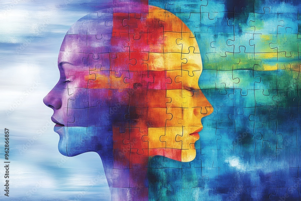 Neuroconnectivity Brain mapping A vibrant digital composition of ...