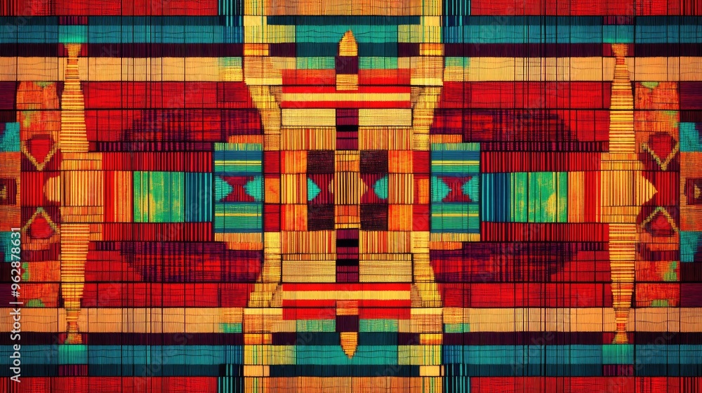 A high-resolution digital rendering of a Ghanaian fabric pattern with ...