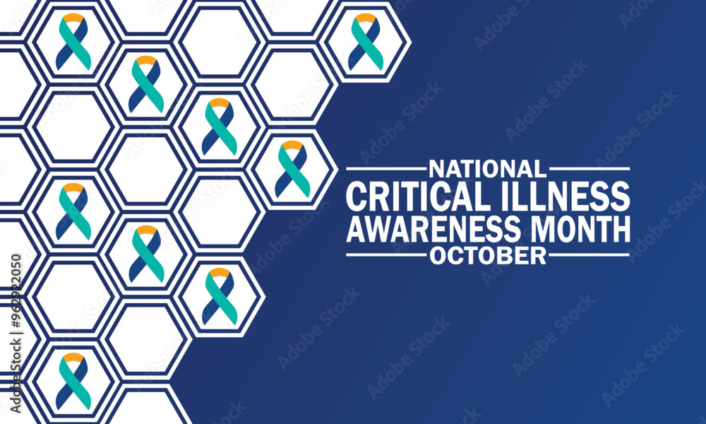 National Critical Illness Awareness Month October wallpaper with shapes ...