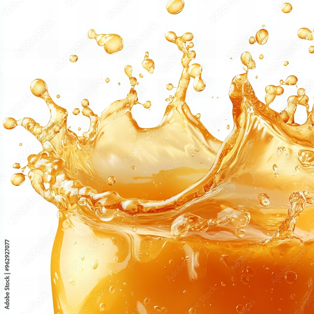 Fresh apple juice splash isolated on white background with a dynamic ...