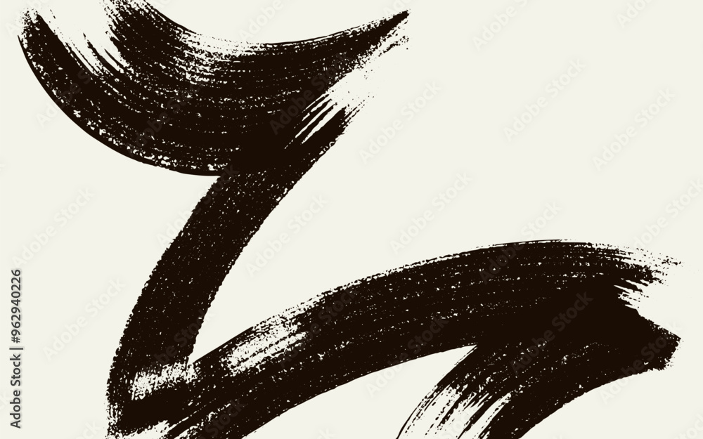 Japanese vector brush stroke, template texture on white background ...