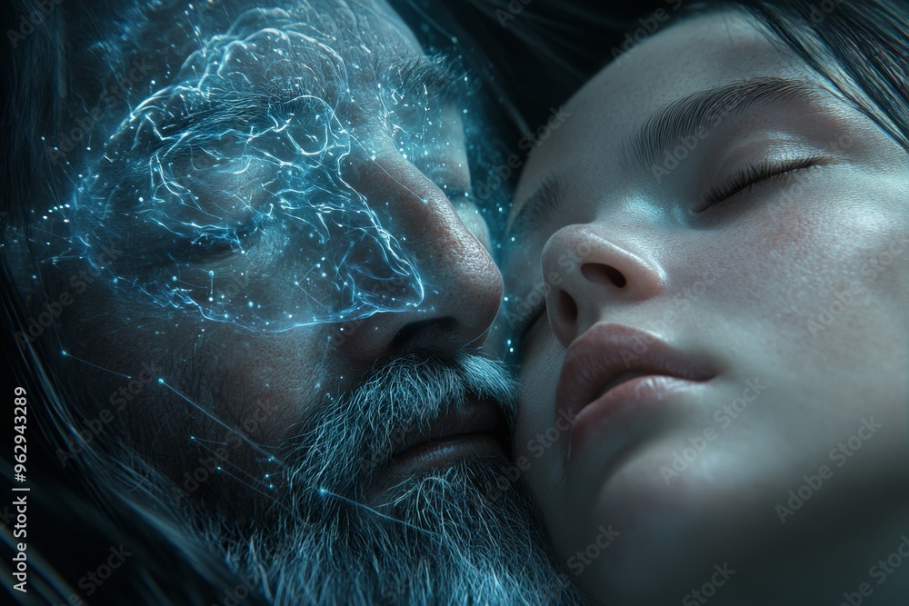 Neurodevelopment Neuroplasticity Dreamlike artistic portrait of an ...