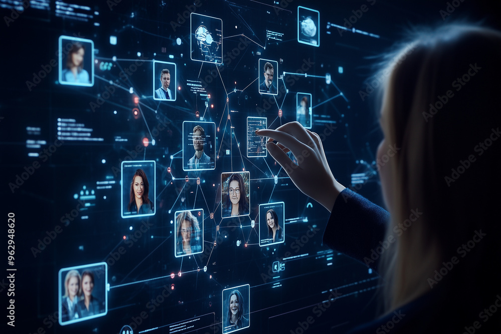 The virtual screen highlights the organizational infrastructure diagram ...