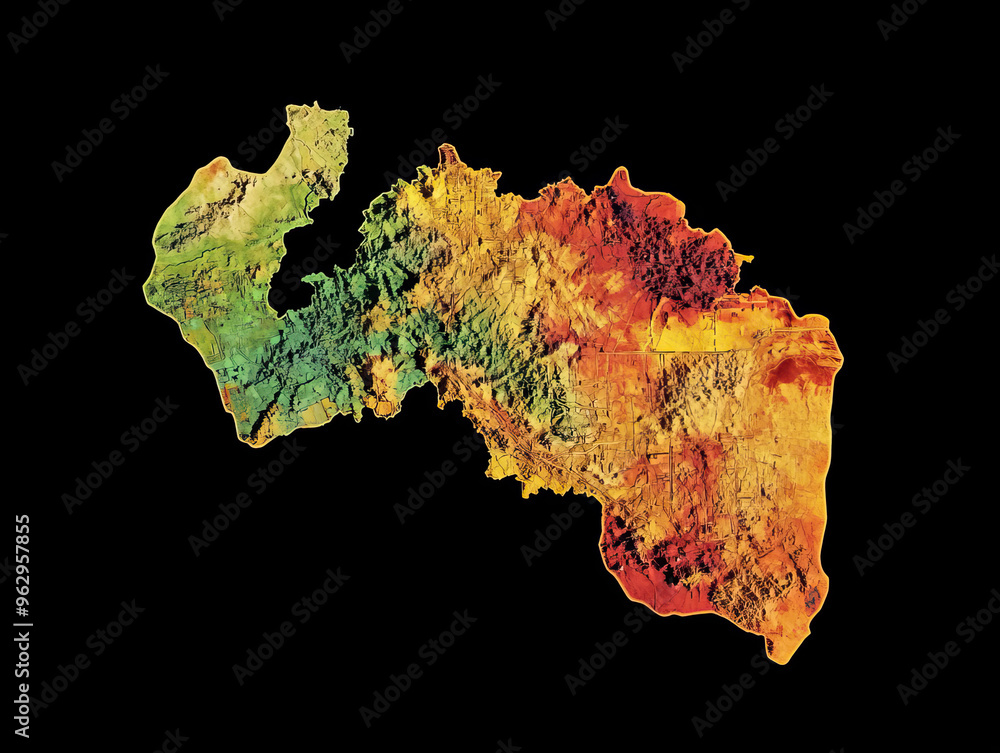 Technical aerial visual, 3D LiDAR GIS aerial map satellite scan model ...