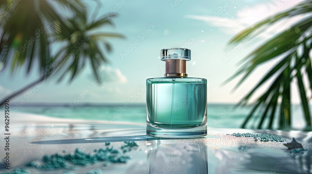 Stylish presentation of expensive men's perfumes against the background ...