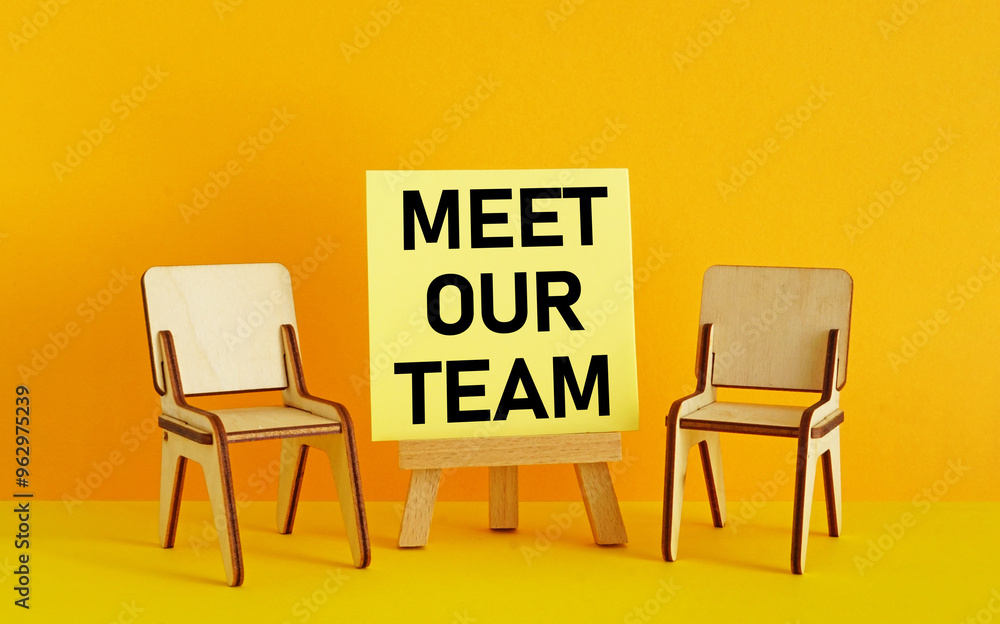 Meet our team is shown using the text. About us Stock Photo | Adobe Stock