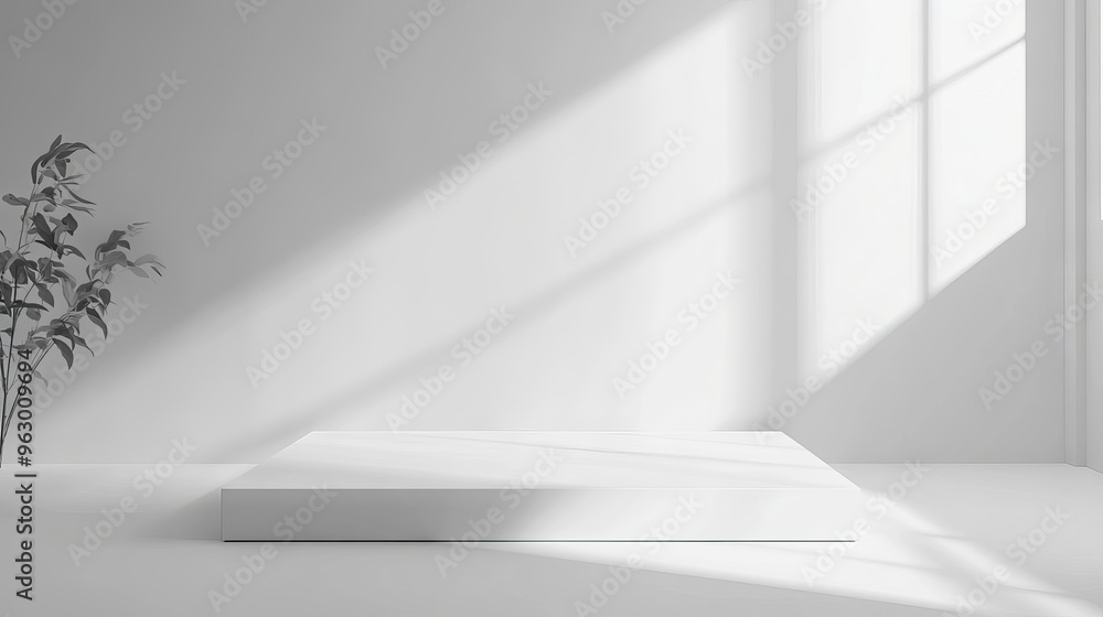 Blank white gradient background with product display space, empty ...