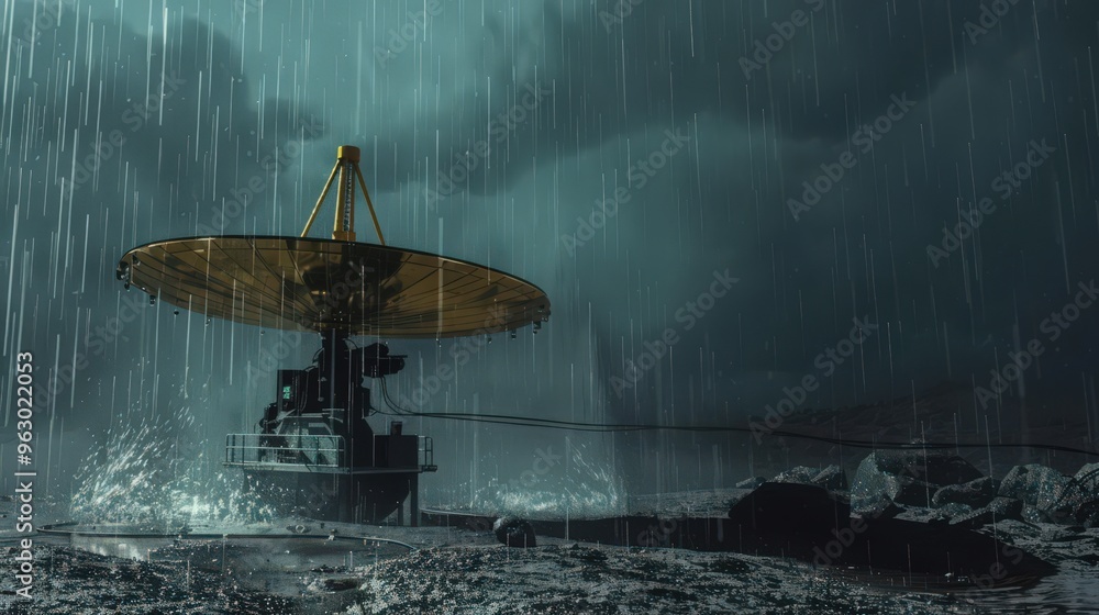 Artistic representation of a weather radar, showing how it detects ...