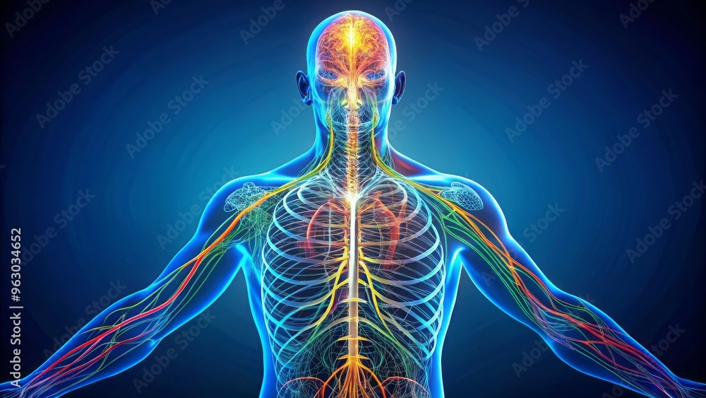 nerve system function vector illustration secondary nervous system ...