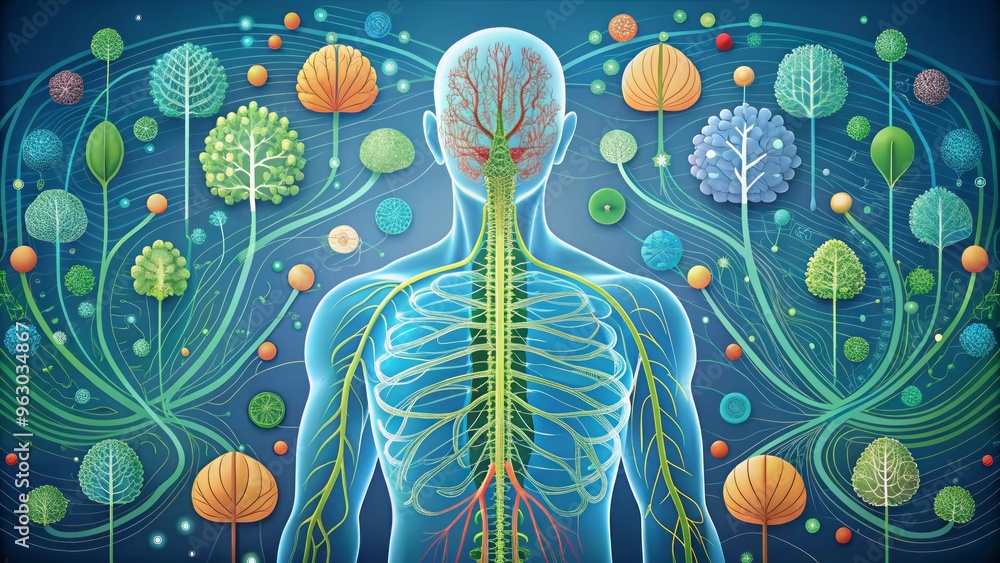 nervous system vector infographic illustration for anxiety tips and ...