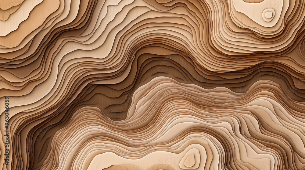 Visual Topography 3D Earth Pattern. Geodesy Woodcraft Carving Design ...