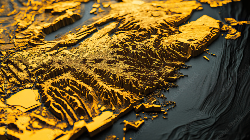 Technical aerial visual, 3D LiDAR GIS aerial map satellite scan model ...