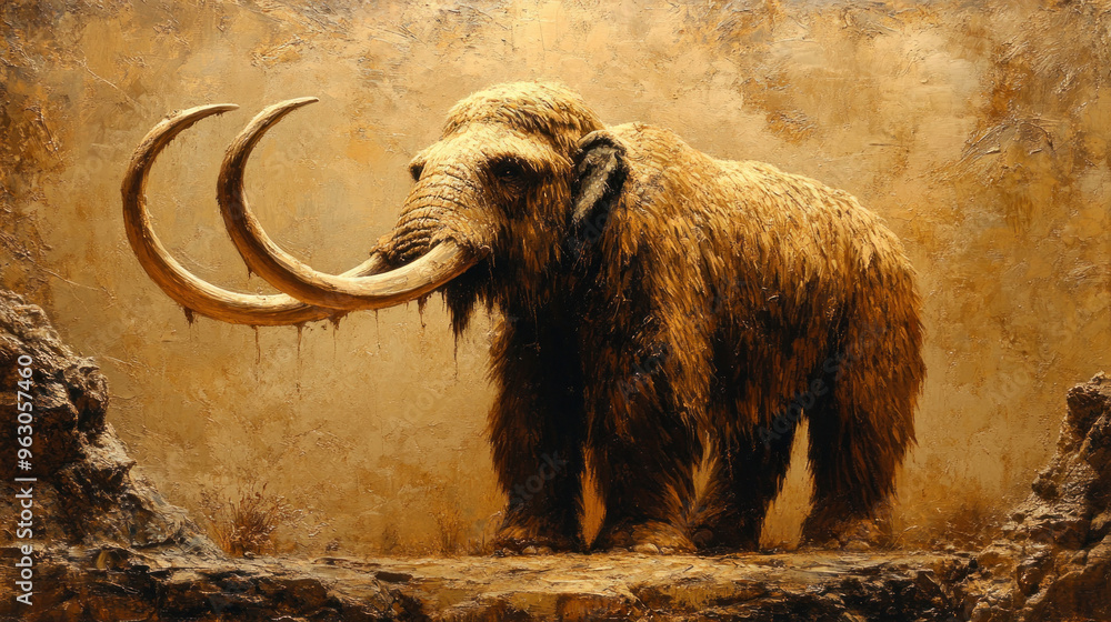 Cave paintings depict a woolly mammoth, showing its importance in ...