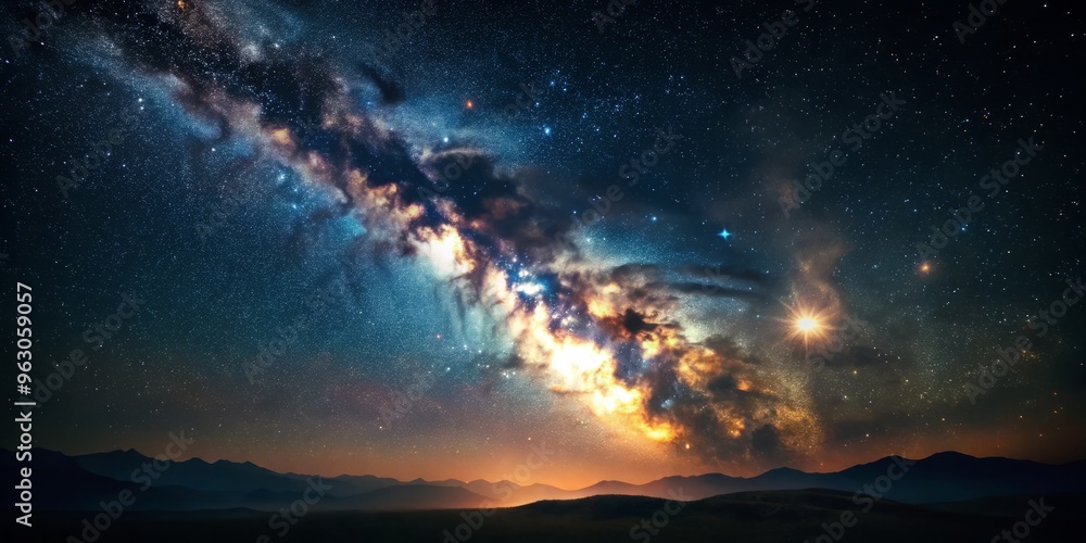 Starry Dark Sky Cosmic Elegance Fade-out Minimal Vibe Starlight Haze ...