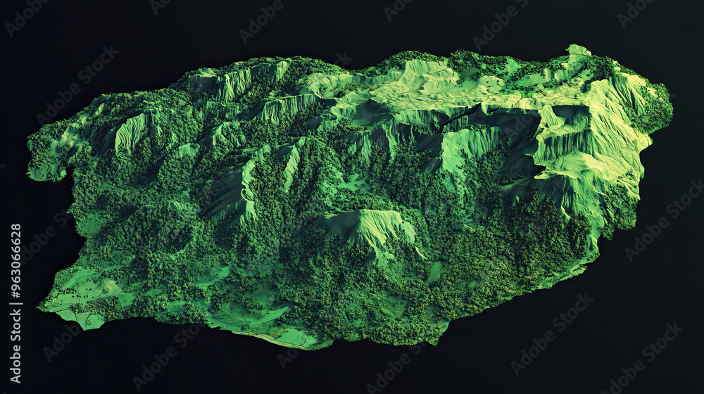 Technical aerial visual, 3D LiDAR GIS aerial map satellite scan model ...