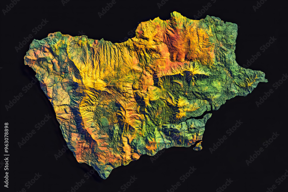 Technical aerial visual, 3D LiDAR GIS aerial map satellite scan model ...