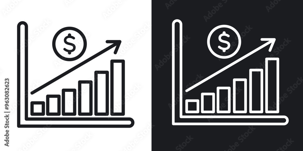 Yield icon in black and white stroke Stock Vector | Adobe Stock