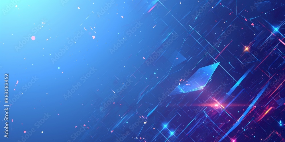 Futuristic 5G Network Connectivity: Abstract Blue Digital Data Center ...