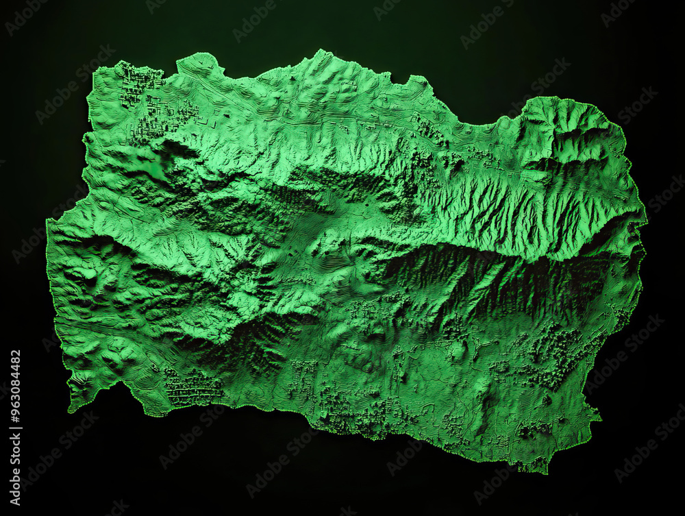 Technical aerial visual, 3D LiDAR GIS aerial map satellite scan model ...