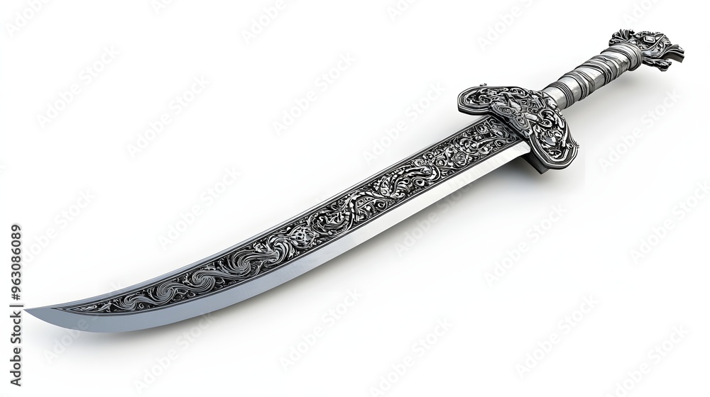 38. "A 3D render of a Sikh Kirpan sword, intricately designed with ...