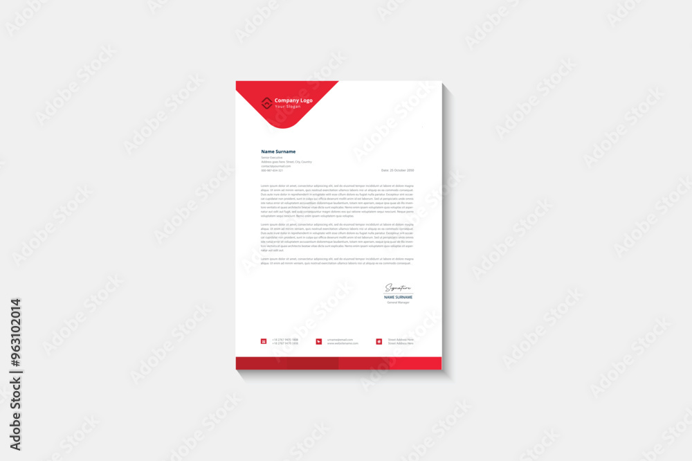 Clean corporate letterhead template design, Modern letterheads design template, Professional ...