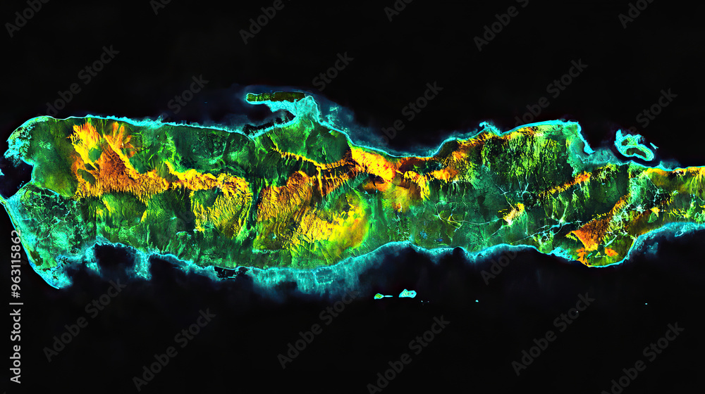 Technical aerial visual, 3D LiDAR GIS aerial map satellite scan model ...