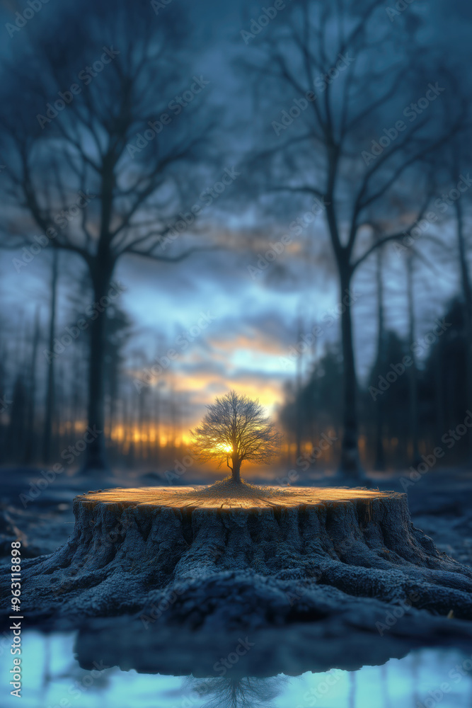 Dead tree turning into a new tree. Demonstrating the power of nature to ...