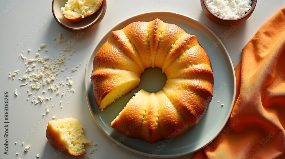 Brazilian Bolo de Fubá Cornmeal Cake with Rustic Topping Stock Photo ...