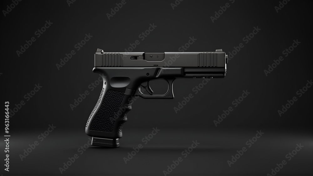 Photo & Art Print gun front view(glock pistol), bambu