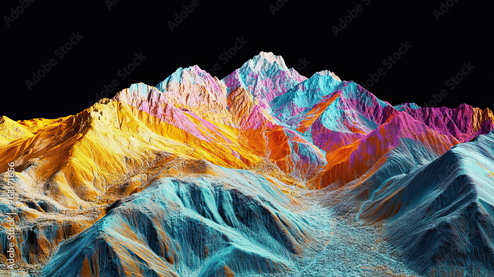 Technical aerial visual, 3D LiDAR GIS aerial map satellite scan model ...