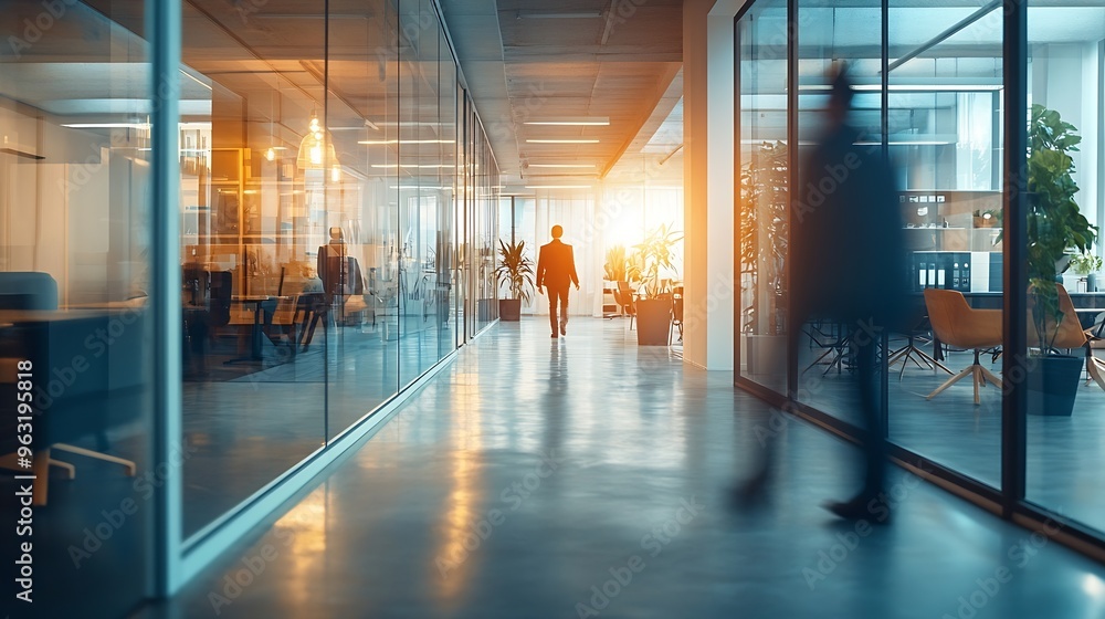 Blurred background of the dynamic vibe of a modern workplace capturing ...