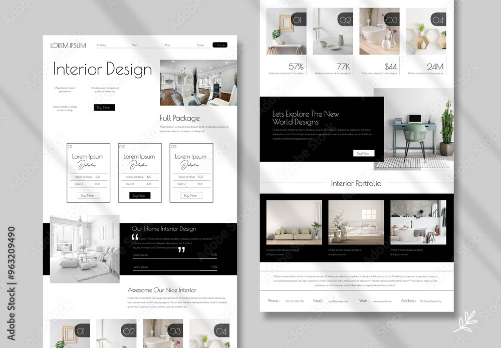 Interior Design Email News Letter Layout Stock Template | Adobe Stock