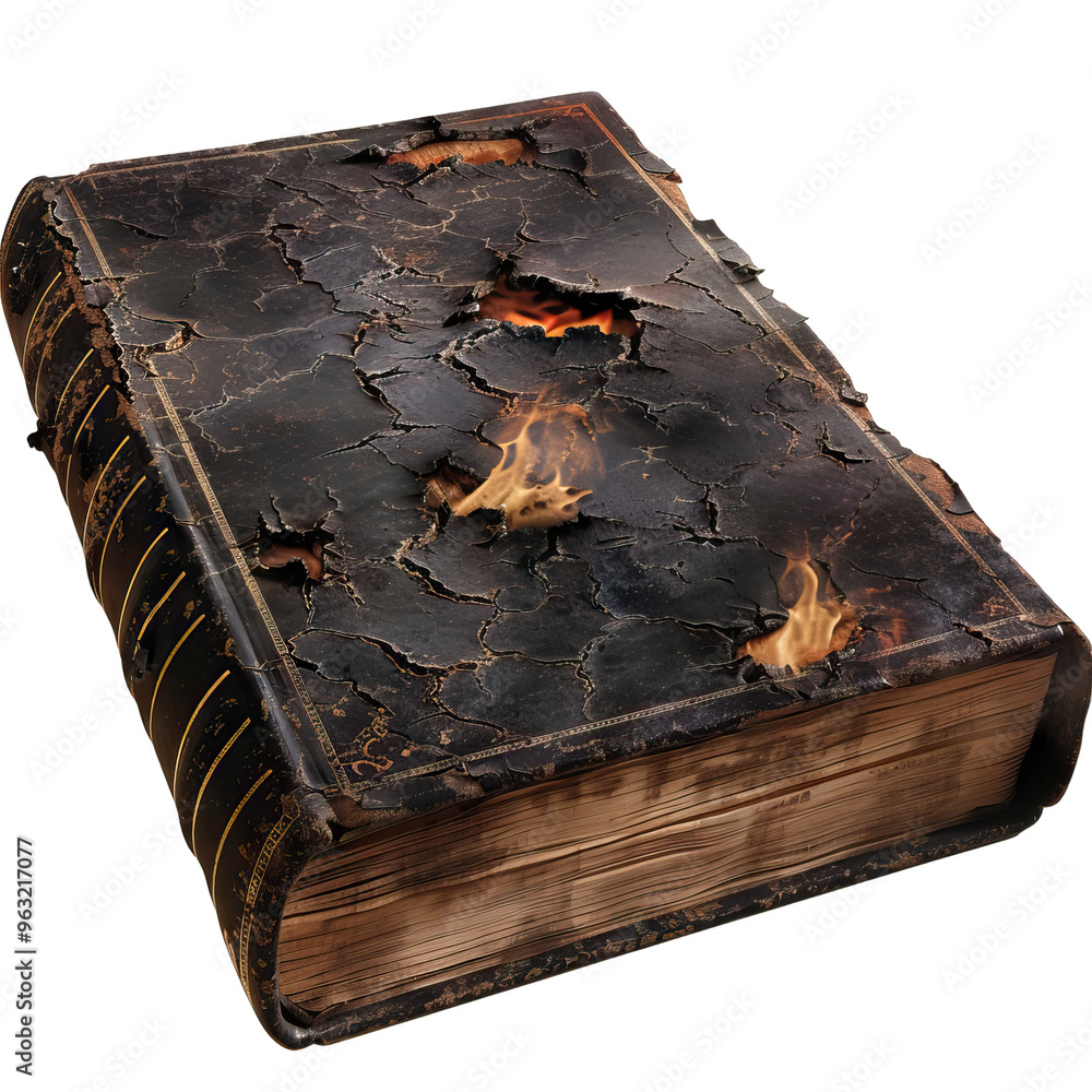 Burnt book, for conveying the loss of knowledge or intellectual ...